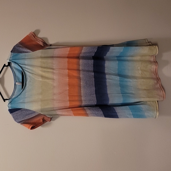 coco kelly | Dresses | Coco Kelly Rainbow Short Sleeve Striped Flowy ...